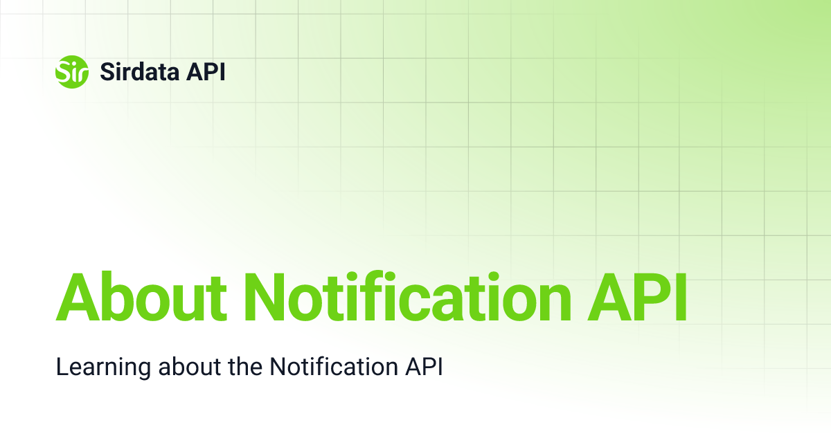 About Notification API | Sirdata API